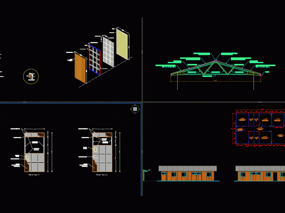 Distribution And Details Of Module To Camp Wood DWG Detail for AutoCAD ...