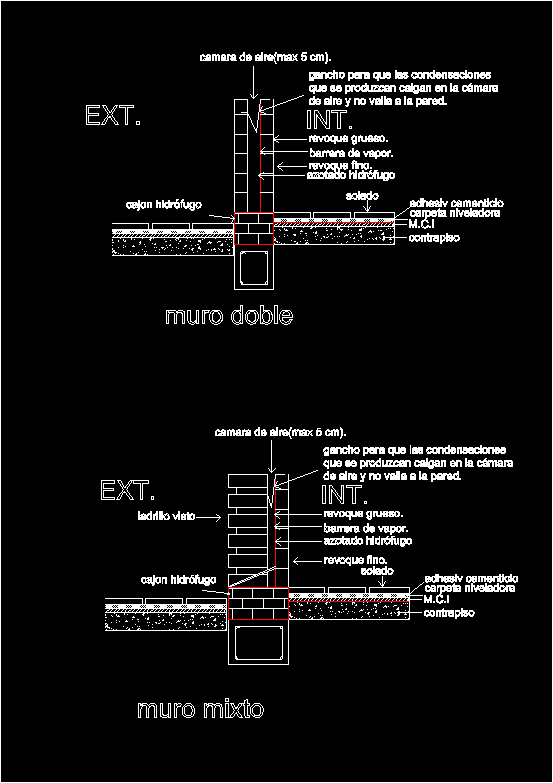 Double Brick Wall And A Mixed Brick Wall DWG Detail for AutoCAD ...