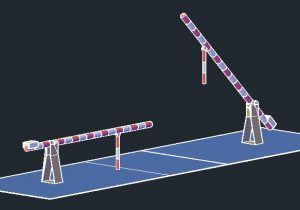 Double Safety Barrier 3D DWG Model for AutoCAD • Designs CAD
