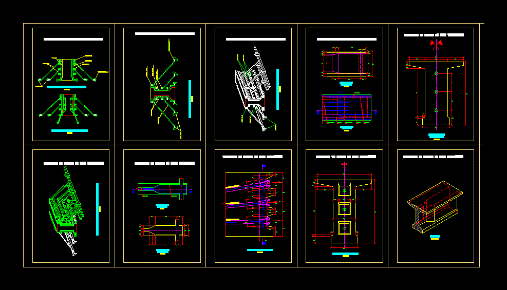 Encofrado Post-Tensioned Wood Beam Bridges DWG Detail for AutoCAD ...
