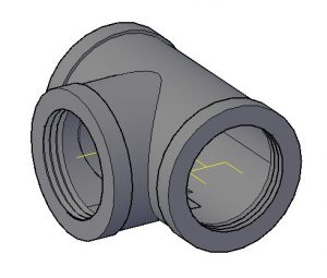 Galvanized Tee 3D DWG Model for AutoCAD • Designs CAD