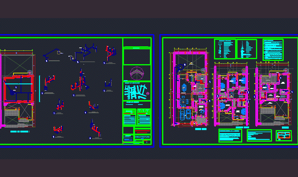 Hydraulic Systems Room House 2 Levels DWG Detail for AutoCAD • Designs CAD