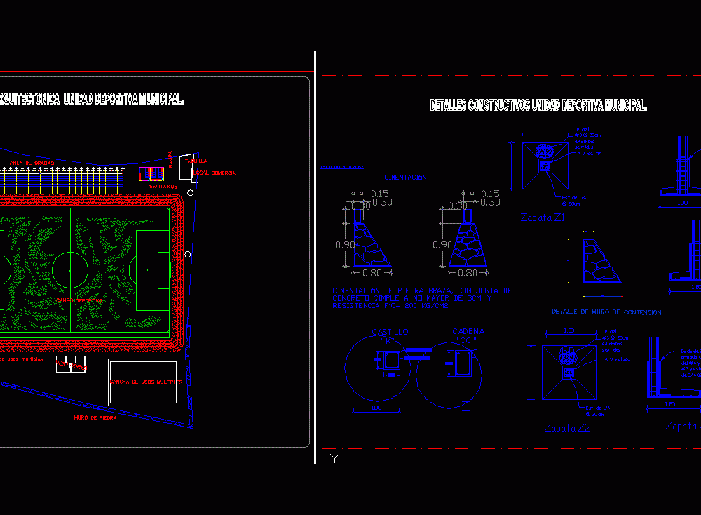 Indoor Soccer - La Perla DWG Full Project for AutoCAD • Designs CAD