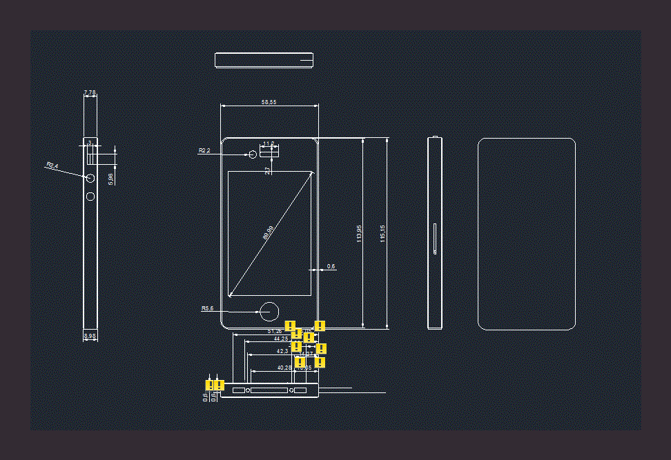 Iphone DWG Block For AutoCAD Designs CAD