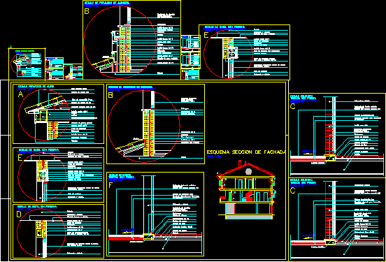 Lintel Details - Windows And Eaves Formation DWG Detail for AutoCAD ...