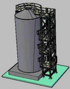 Maintenance Platforms Catalysis Tower DWG Block for AutoCAD • Designs CAD