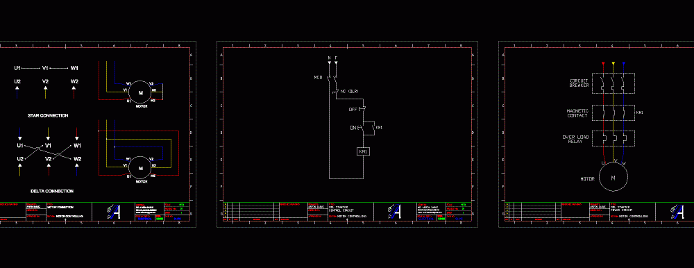 Motor Control - Dol Circuit DWG Block for AutoCAD • Designs CAD