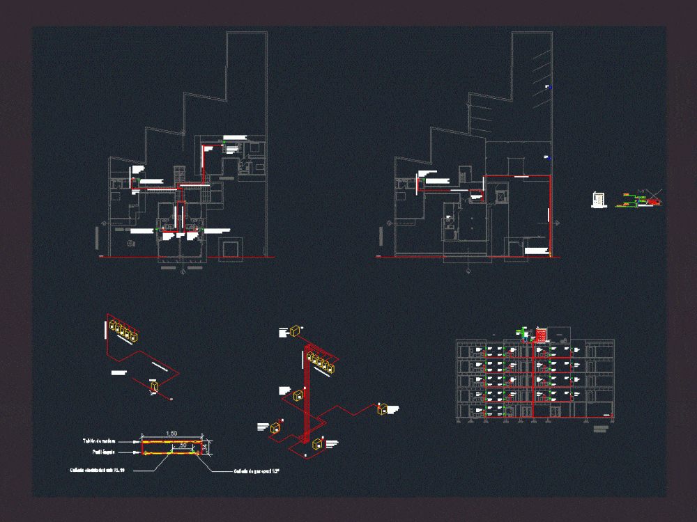 Multi Gas Installation DWG Block for AutoCAD • Designs CAD