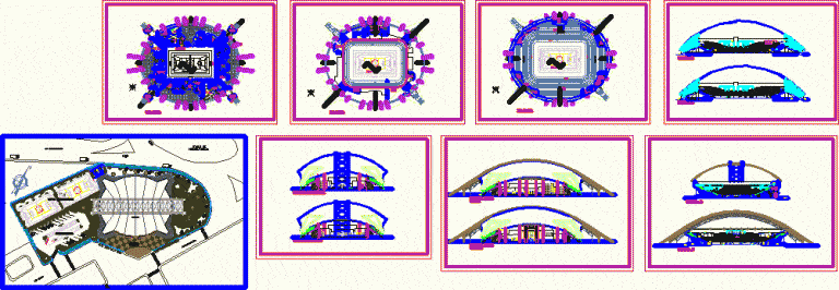 Municipal Coliseum Design Study DWG Detail for AutoCAD • Designs CAD