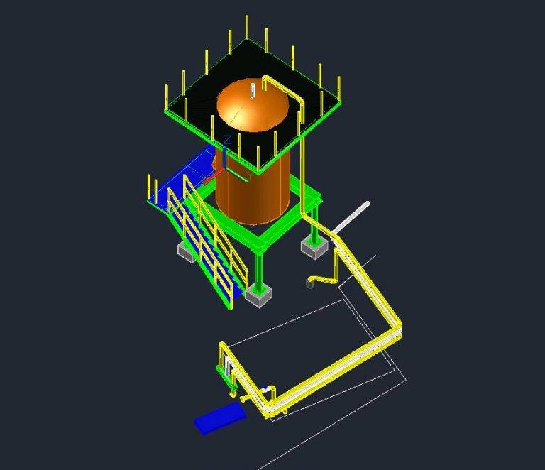Neutralization Tank 3D DWG Model for AutoCAD • Designs CAD