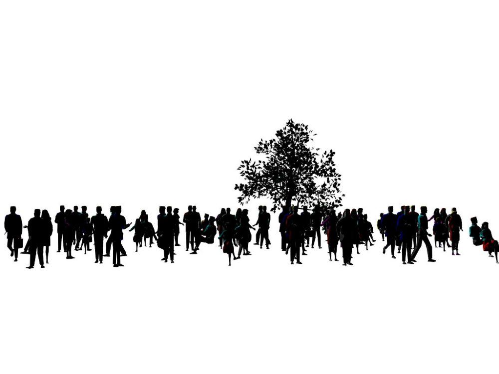 People, Crowd And A Tree 3D DWG Model for AutoCAD • Designs CAD