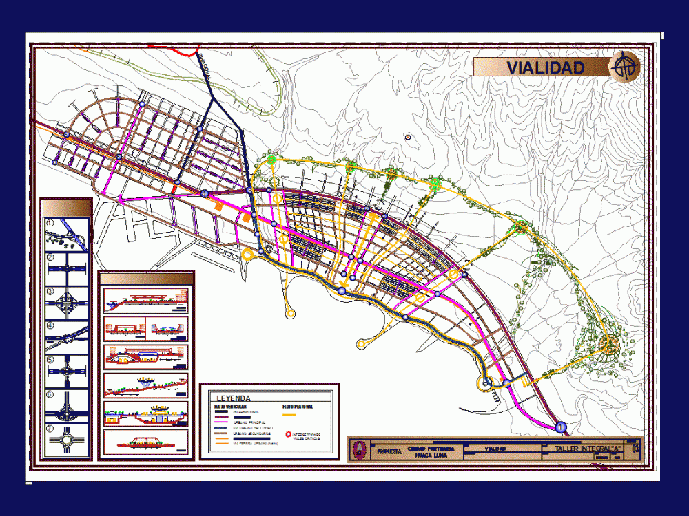 Port City Road Map Luna Huaca Freedom DWG Block for AutoCAD • Designs CAD