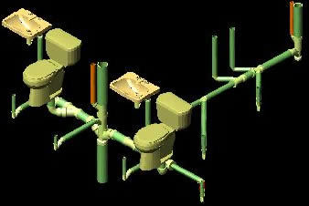 Sanitary Installation 3D DWG Model for AutoCAD • Designs CAD