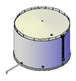 Store Tank Of Fixed Roof 3D DWG Model for AutoCAD • Designs CAD