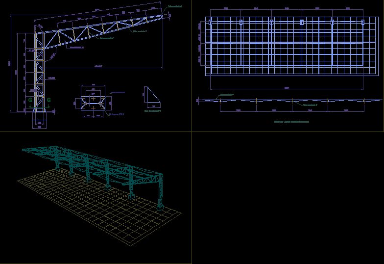 Structure Covered Mechanic Workshop DWG Detail for AutoCAD | Designs CAD