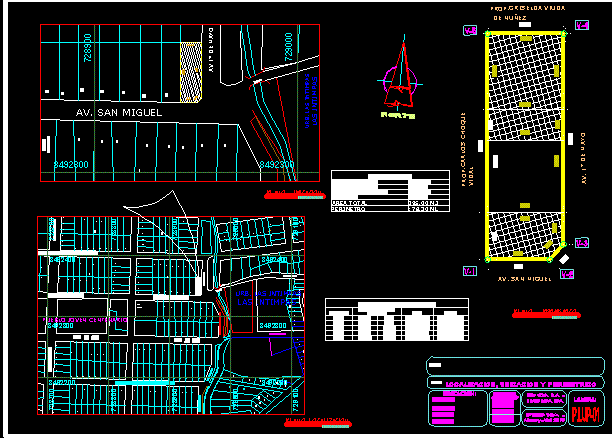 Subdivision Map Perimeter Location And Utm Coordinates Peru DWG 