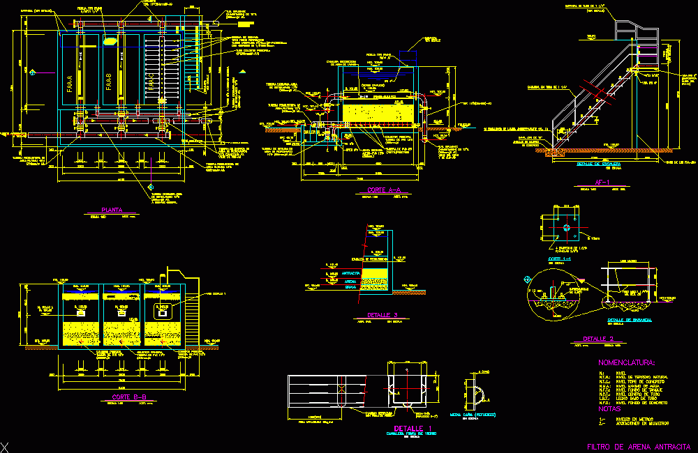 Antracite Sand Filter DWG Section for AutoCAD • Designs CAD