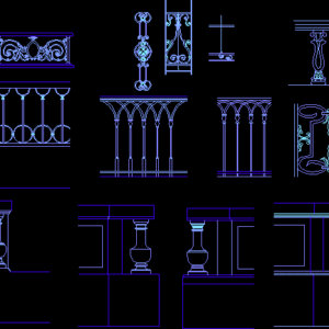 Balustrade DWG Block for AutoCAD | Designs CAD