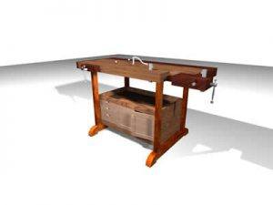 Carpenter Table 3D DWG Model for AutoCAD • Designs CAD