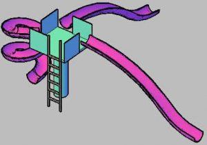 Children's Slide--For Playground Or Swimming Pool DWG Block for AutoCAD ...