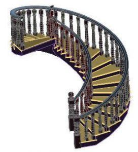 Circular Stair 3D DWG Model for AutoCAD • Designs CAD