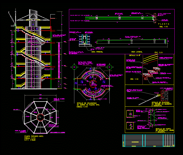 Circular Staircase DWG Block For AutoCAD Designs CAD