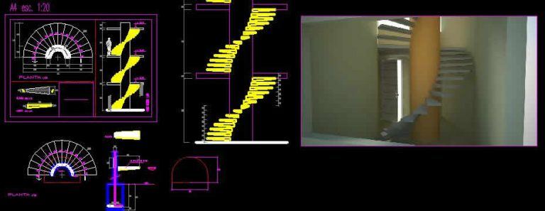 Crescent Staircase DWG Block for AutoCAD • Designs CAD