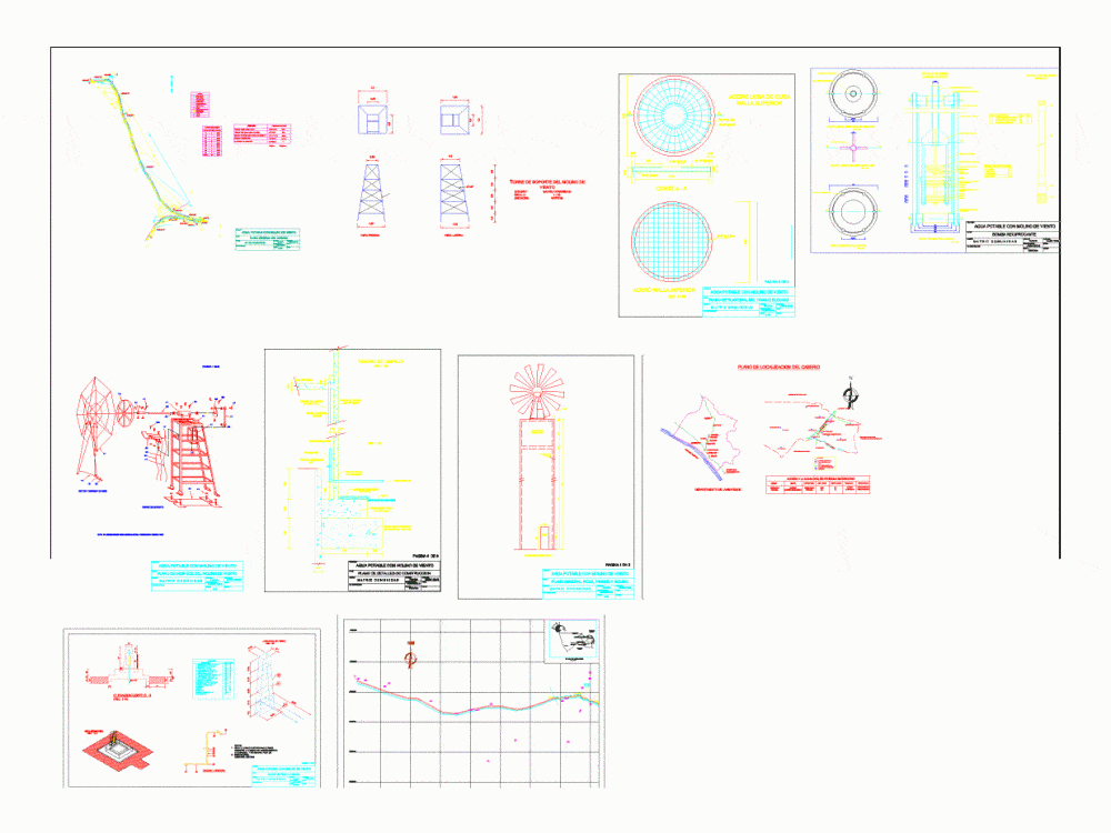 Drinking Water With Windmill DWG Full Project for AutoCAD • Designs CAD