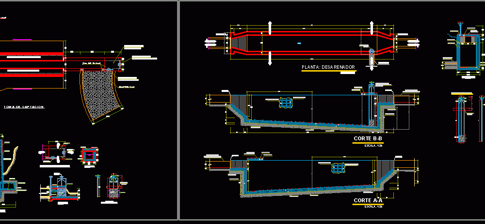 Irrigation Canal Works - - 400 Ltrs, 105 Gal, Per Second DWG Block for ...