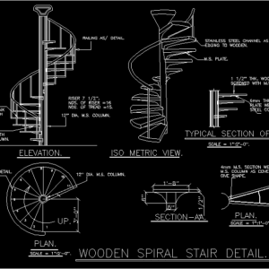 Spiral Staircase DWG Section for AutoCAD | Designs CAD