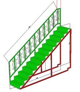 Stair With Handrails DWG Block for AutoCAD • Designs CAD