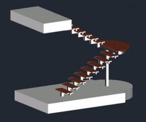 Staircase 3D DWG Model for AutoCAD | DesignsCAD