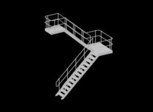 Staircase Steel 3D DWG Section for AutoCAD • Designs CAD