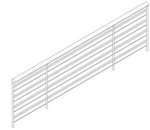 Tubular Railing Handrail 8 X 1 3D RVT Section for Revit • Designs CAD