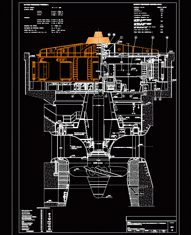 Turbines And Generators - Kaplan Turbine DWG Plan for AutoCAD • Designs CAD
