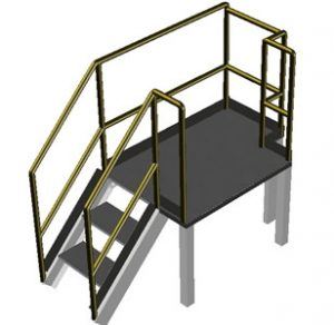 Two Step Platform Stair 3D DWG Model for AutoCAD • Designs CAD