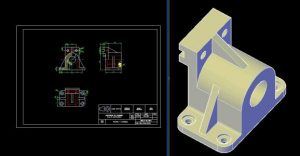 Views Of A Support And Model 3D DWG Model for AutoCAD • Designs CAD