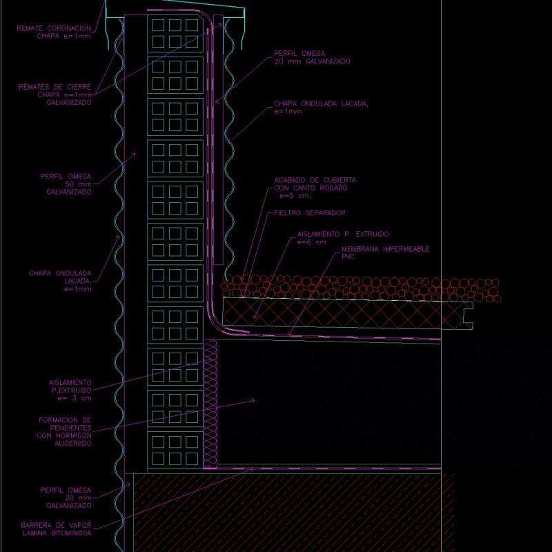 Parapet Of Invested Roof DWG Detail for AutoCAD | DesignsCAD