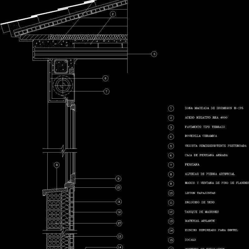 Section Facade With Window Winding Curtain And Tile Roof DWG Section ...