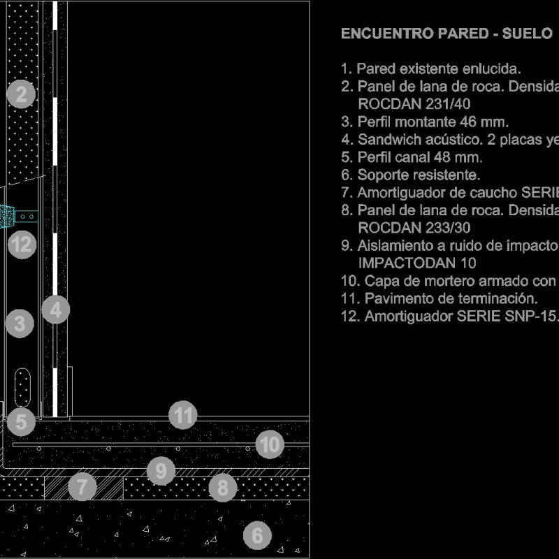 Acoustic Insulation Details DWG Detail for AutoCAD | DesignsCAD