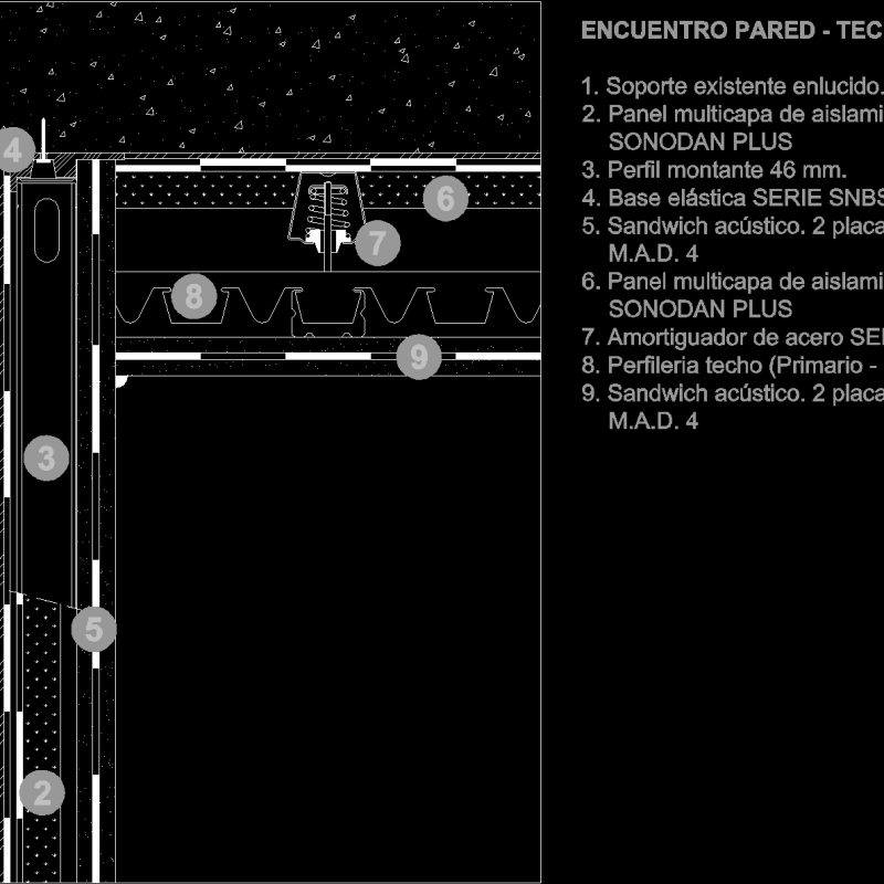 Acoustic Insulation Details DWG Detail for AutoCAD | DesignsCAD