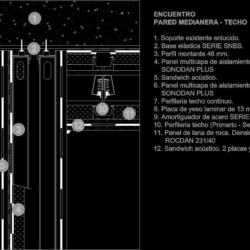 Acoustic Insulation Details DWG Detail for AutoCAD | DesignsCAD