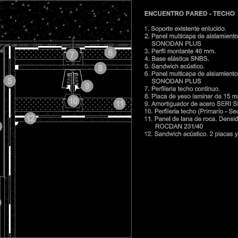 Acoustic Insulation Details DWG Detail for AutoCAD | DesignsCAD