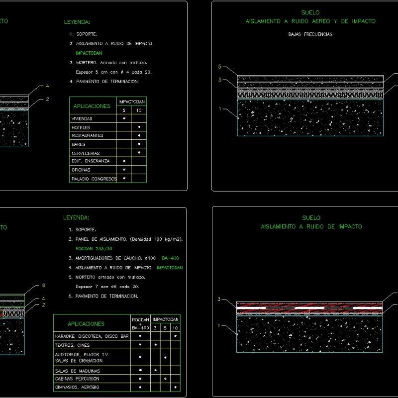 Acoustic Isolation - Floors DWG Detail for AutoCAD • Designs CAD