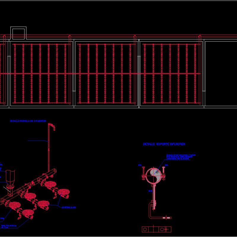 Anaerobic Reactor Plant; Diffusers Detail DWG Detail for AutoCAD ...