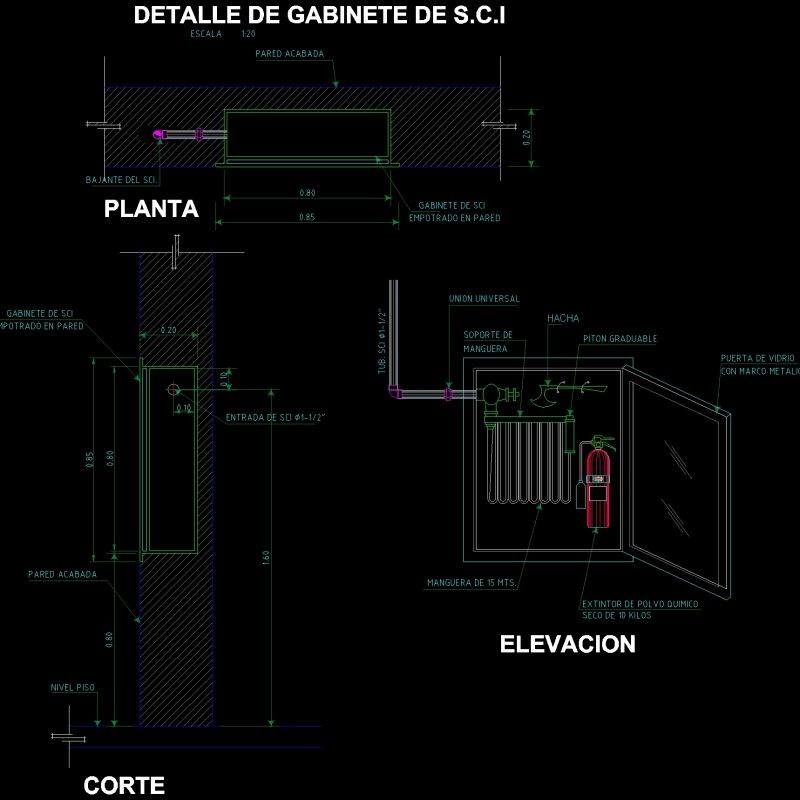 Cabinet Detail Fire System DWG Detail for AutoCAD • Designs CAD