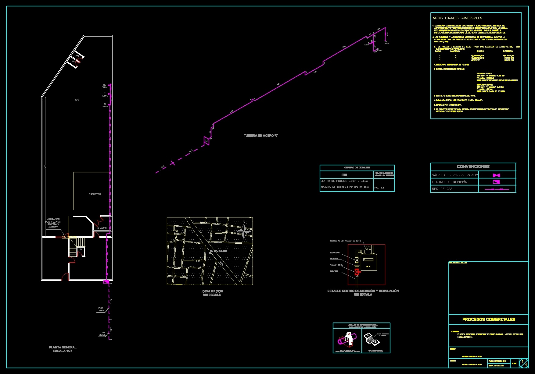 Commercial Gas Installations DWG Detail for AutoCAD • Designs CAD