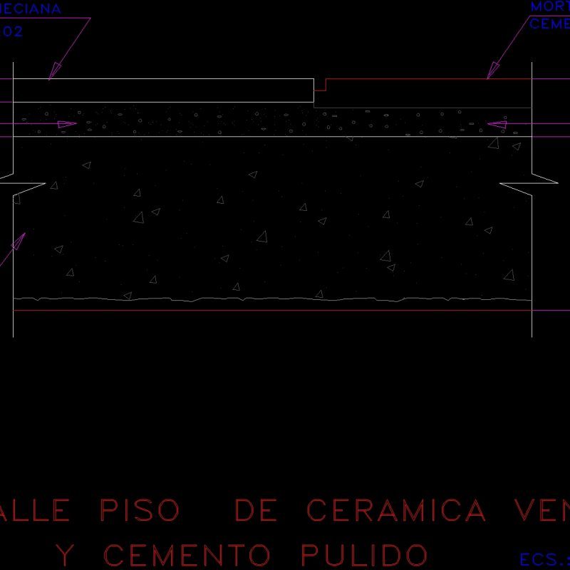 Connection Venetian Ceramic Floor And Polished Floor DWG Block for ...