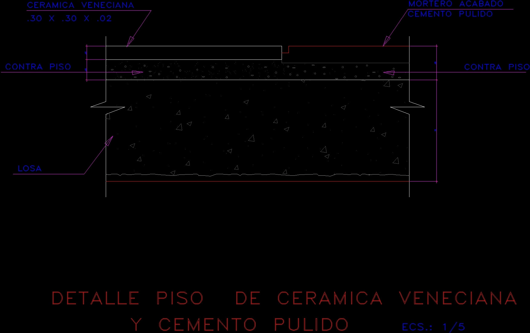 Connection Venetian Ceramic Floor And Polished Floor DWG Block for ...