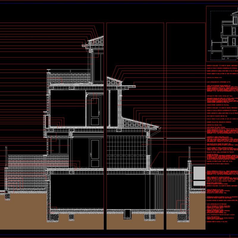 Constructive Section Family House DWG Section for AutoCAD • Designs CAD